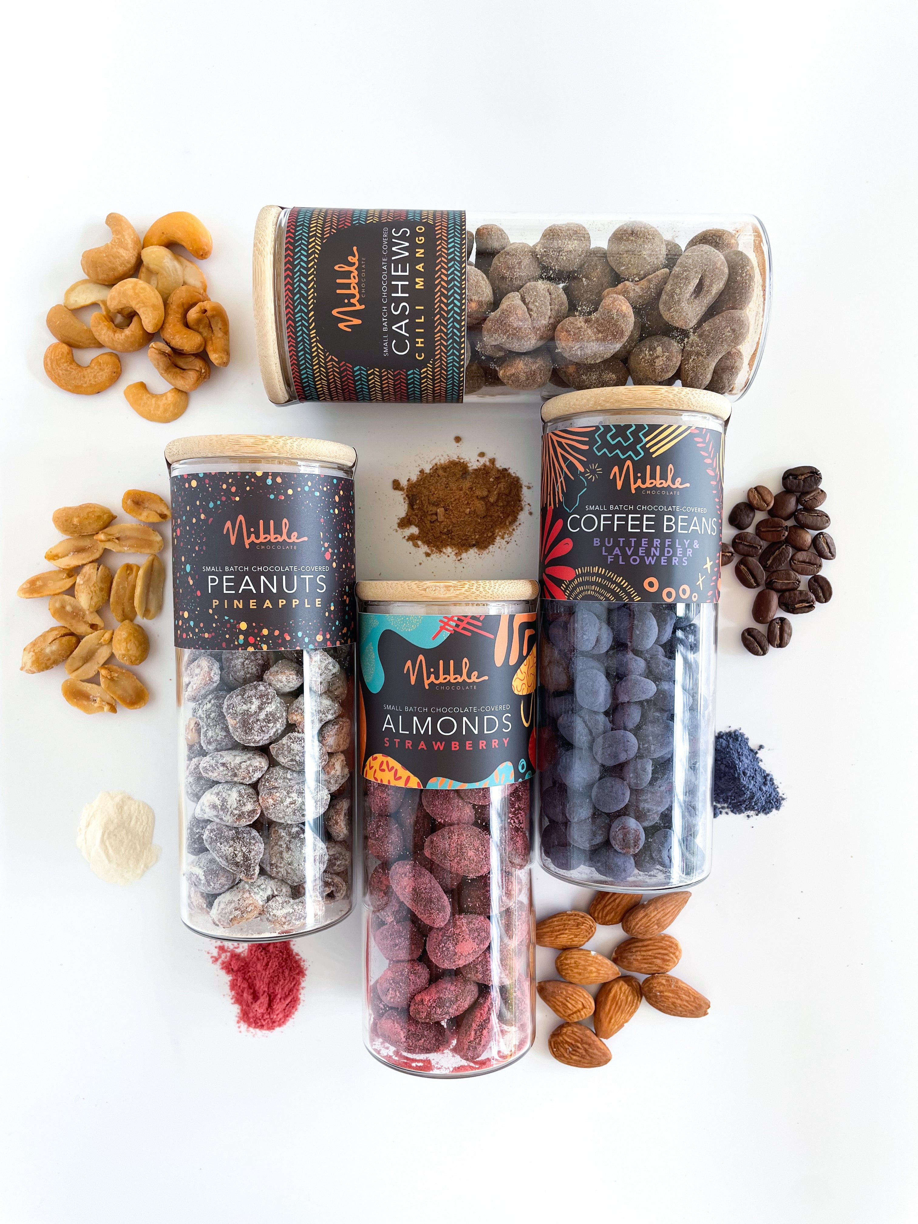 Chocolate Covered Nuts by Nibble Chocolate | Organic & Vegan